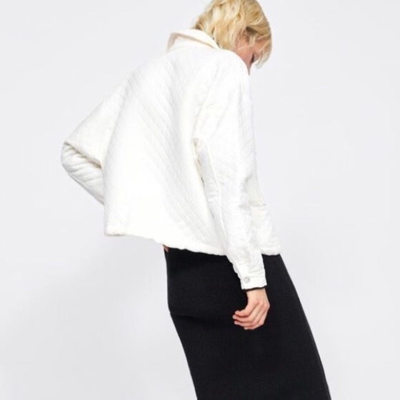 Zara | Jackets & Coats | Zara Cream Color Quilted Jacket | Poshmark